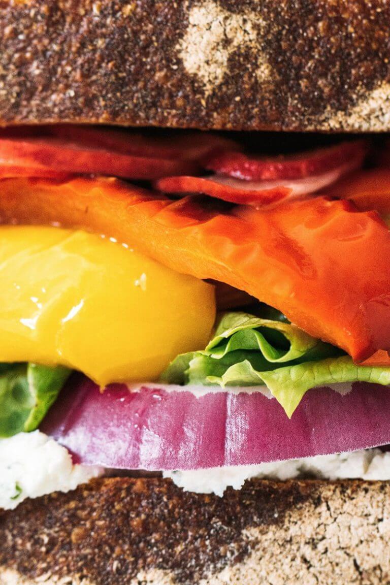 Ultimate Rainbow Vegetable Sandwich – A Couple Cooks