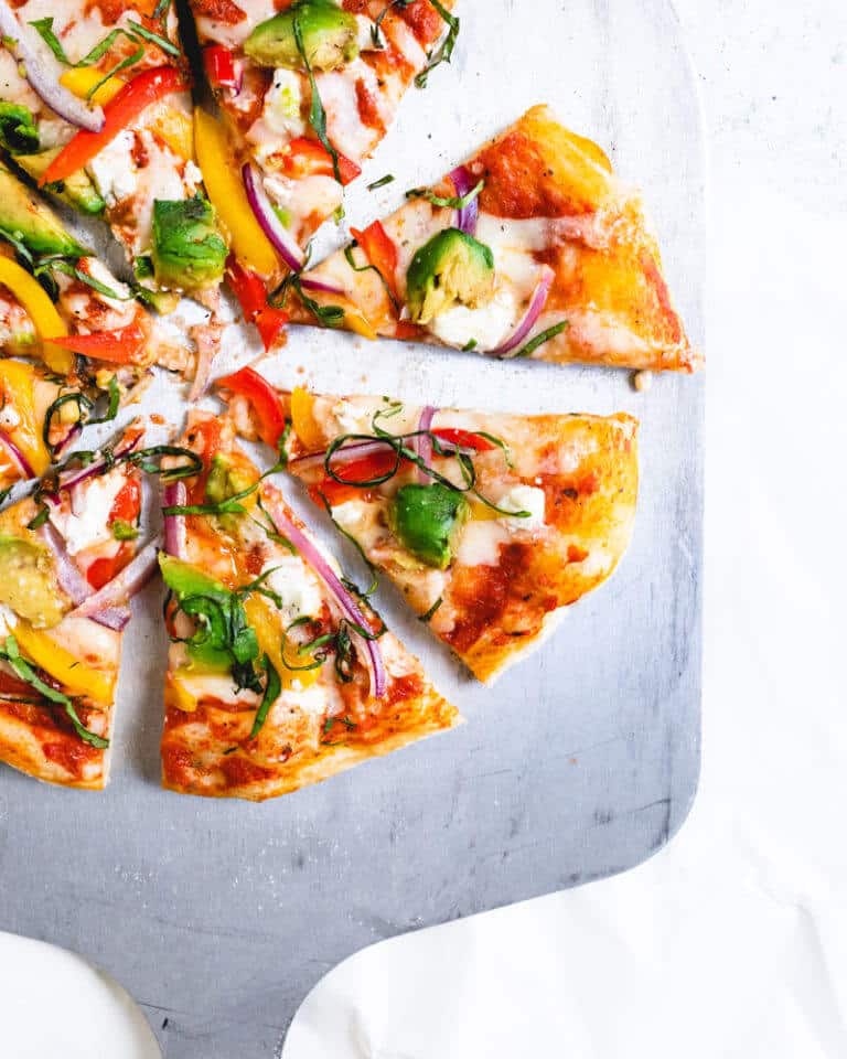 California Veggie & Avocado Pizza – A Couple Cooks