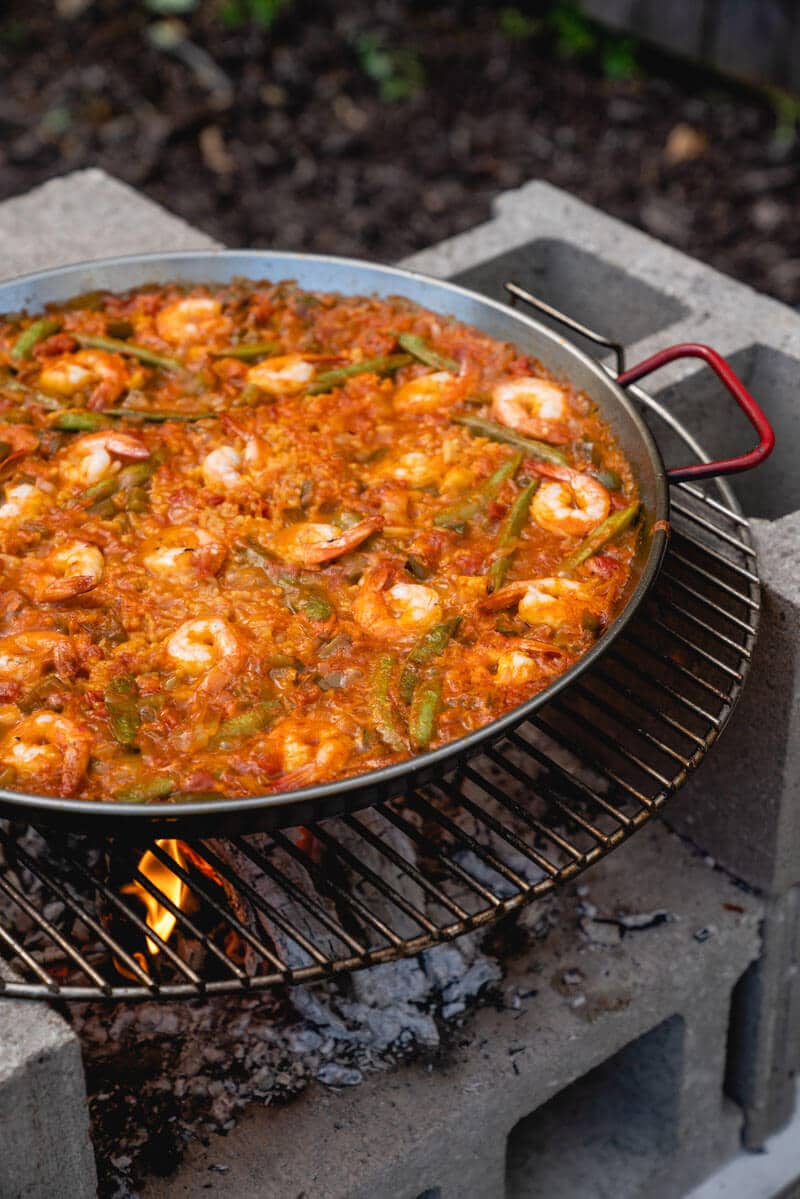 Seafood Paella on an Open Fire – A Couple Cooks