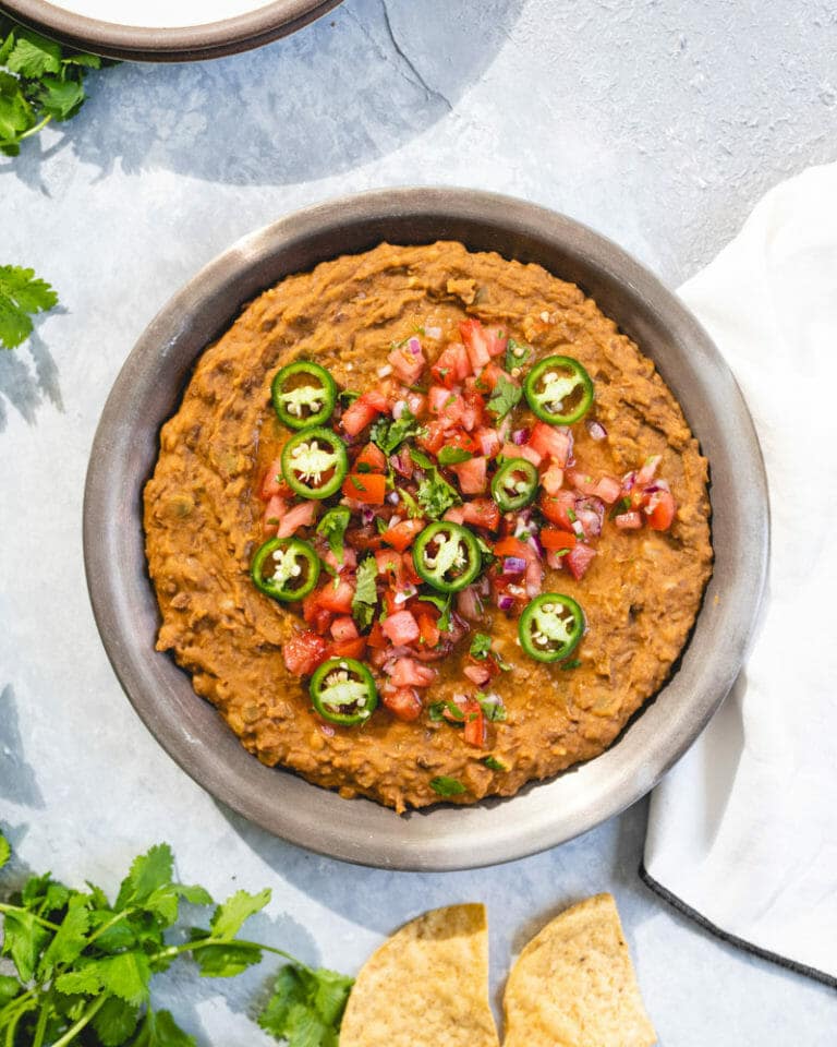 Easy Refried Bean Dip – A Couple Cooks