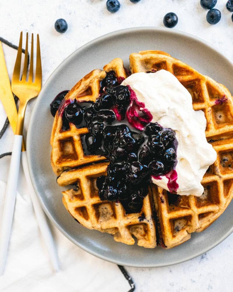 The Best Blueberry Waffles – A Couple Cooks