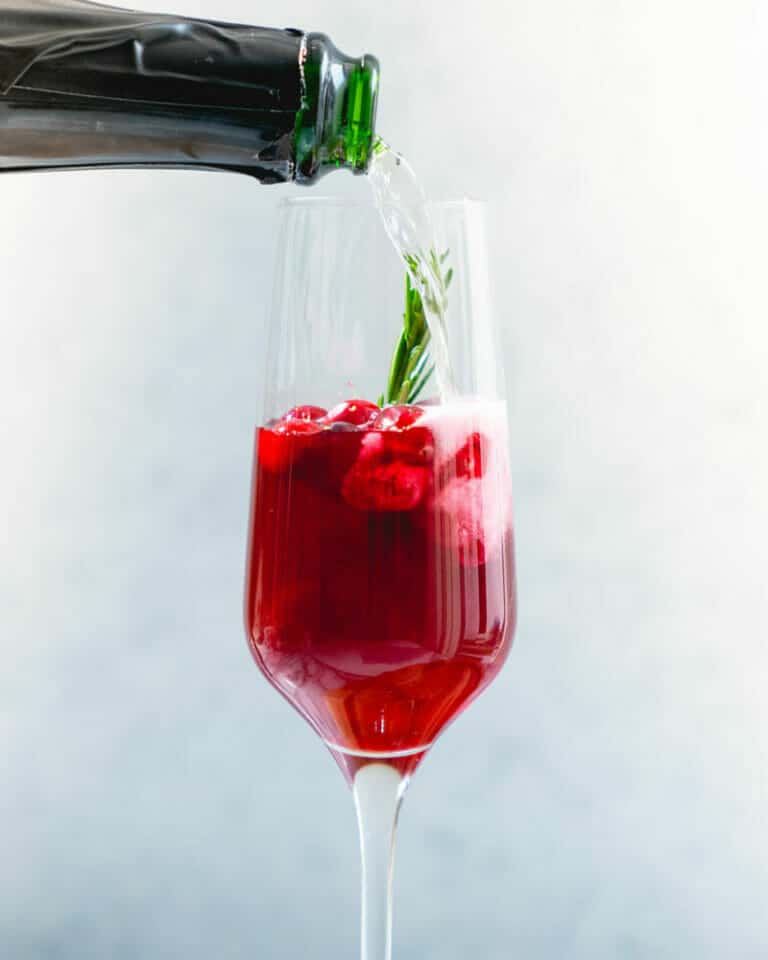 Poinsettia (Cranberry Champagne Cocktail) – A Couple Cooks