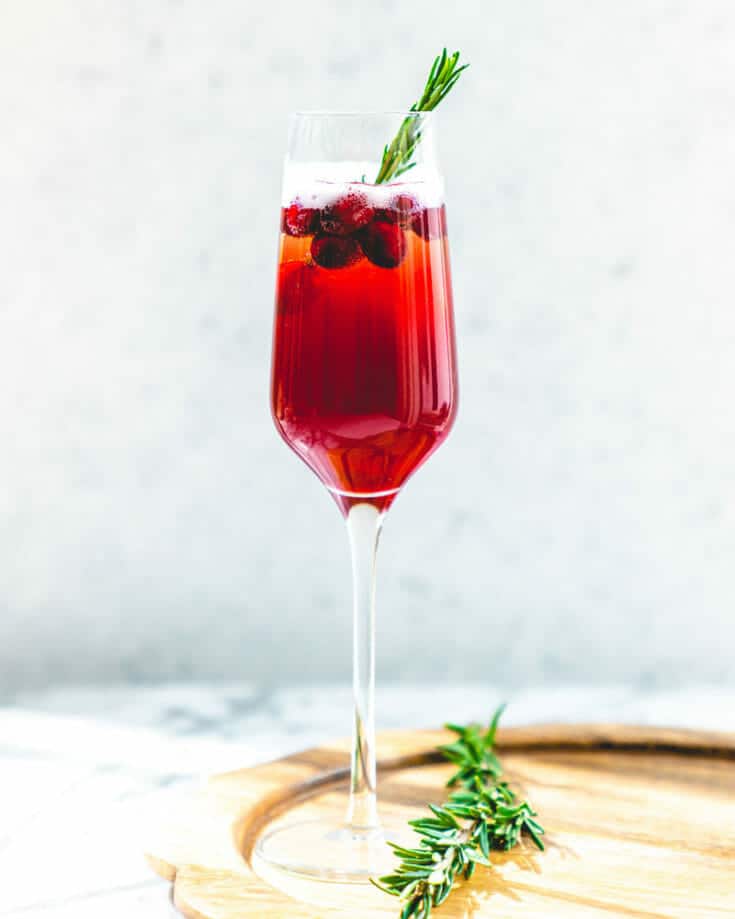 Poinsettia (Cranberry Champagne Cocktail) – A Couple Cooks