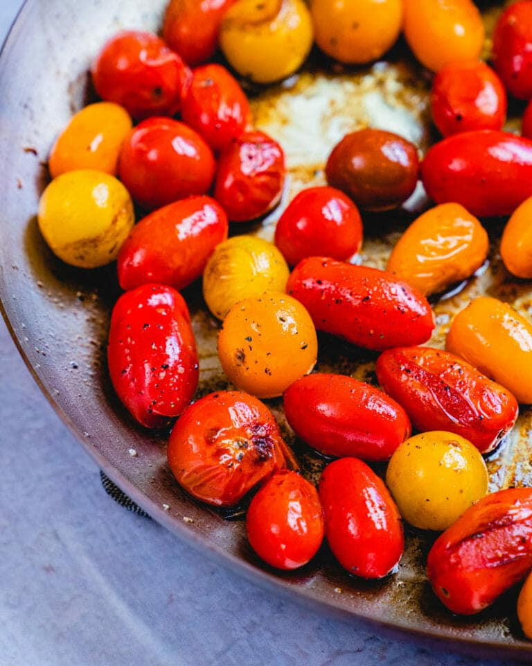 Easy Blistered Tomatoes – A Couple Cooks