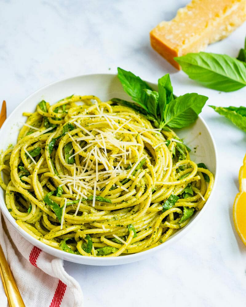 Pesto Pasta (with Homemade Pesto!) – A Couple Cooks