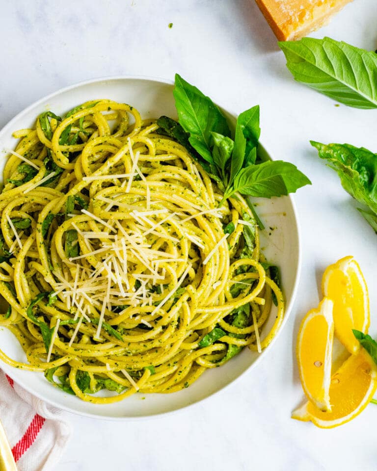 Pesto Spaghetti – A Couple Cooks