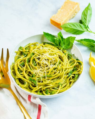 Pesto Spaghetti – A Couple Cooks
