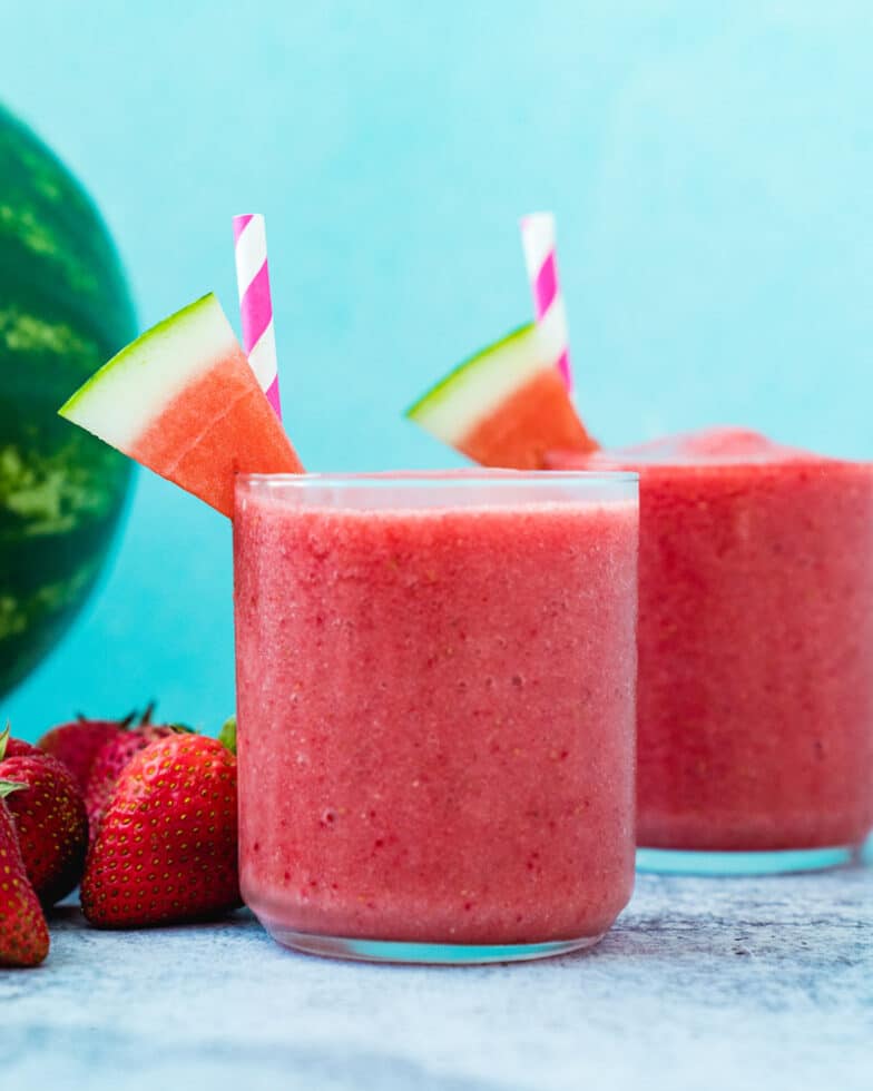 Strawberry Watermelon Smoothie – A Couple Cooks