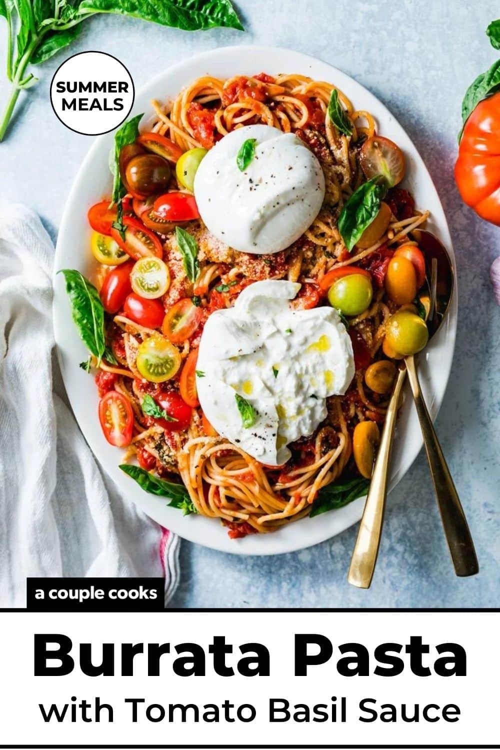 Burrata Pasta with Tomato Basil Sauce – A Couple Cooks