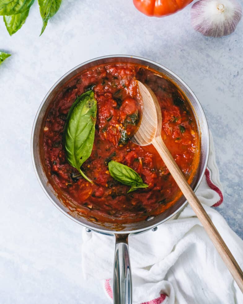 Quick Tomato Basil Sauce – A Couple Cooks