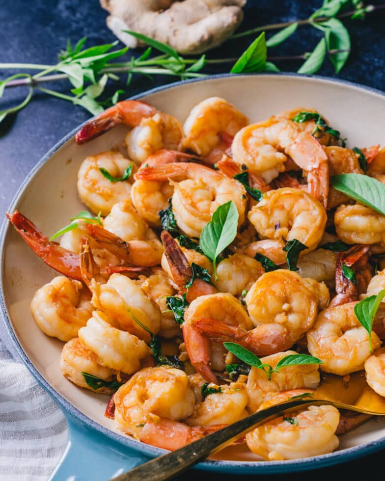 Thai Basil Shrimp – A Couple Cooks