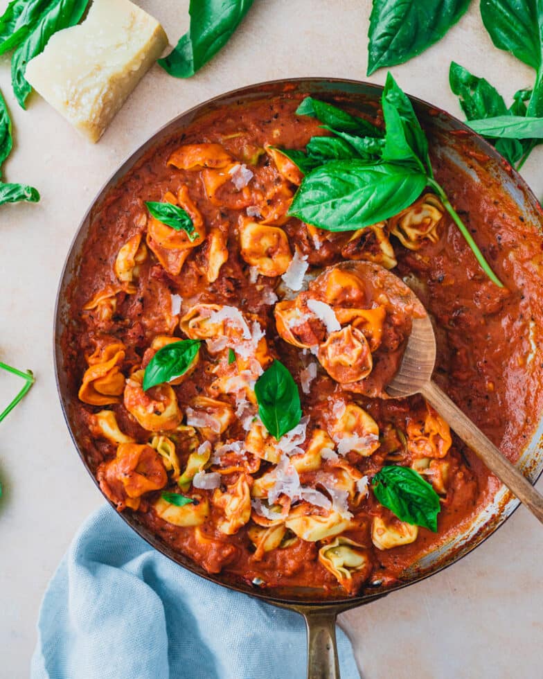 Tortelloni in Creamy Marinara – A Couple Cooks