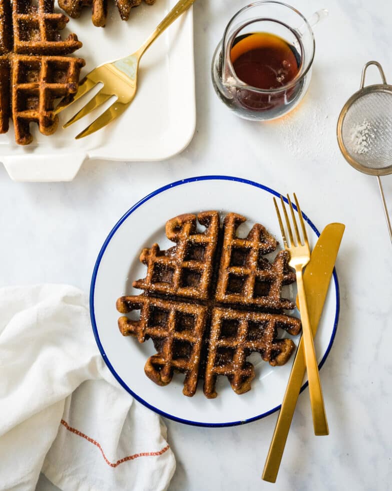 Cozy Gingerbread Waffles – A Couple Cooks