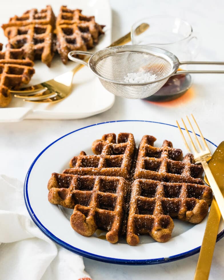 Cozy Gingerbread Waffles – A Couple Cooks