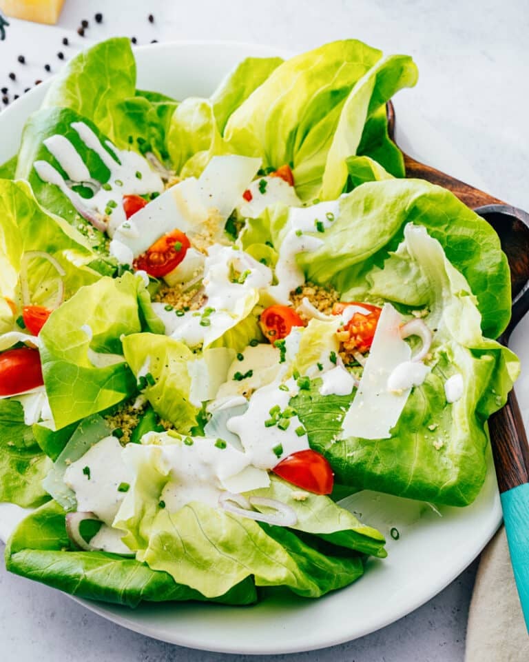 Butter Lettuce Salad with Parmesan Dressing – A Couple Cooks