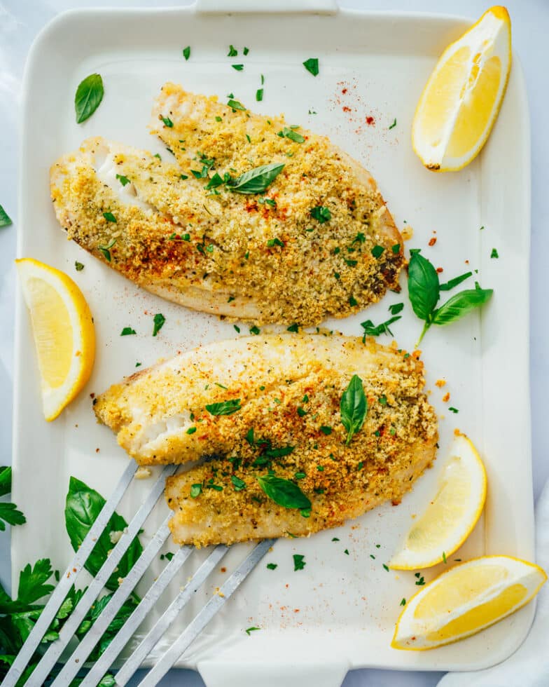 Parmesan Crusted Tilapia – A Couple Cooks