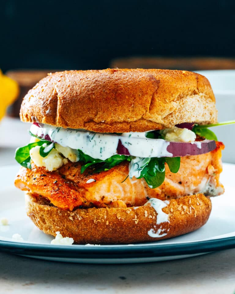 Salmon Sandwich with Dill Sauce – A Couple Cooks
