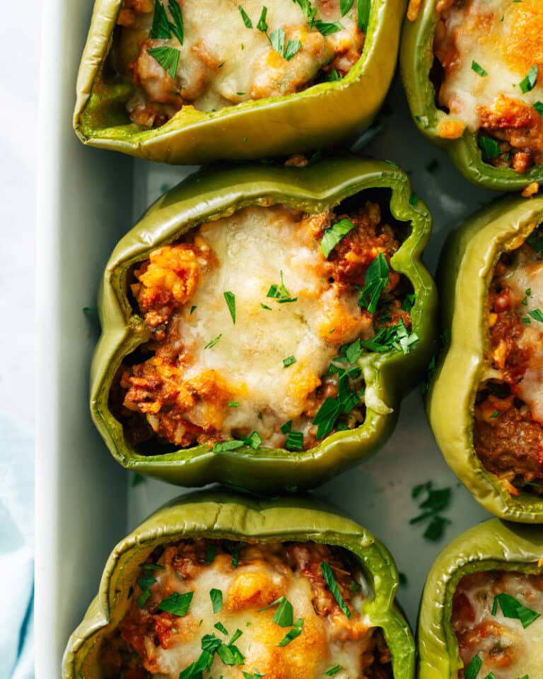 Stuffed Green Peppers – A Couple Cooks
