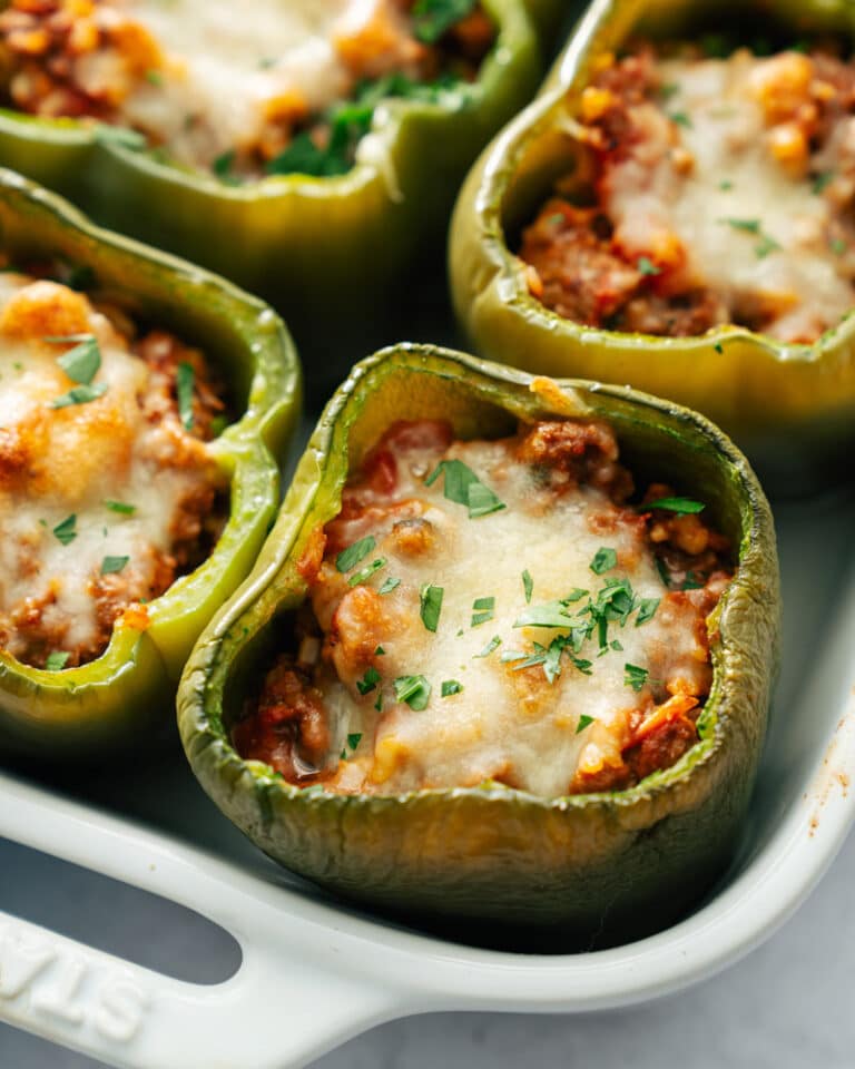 Stuffed Green Peppers – A Couple Cooks