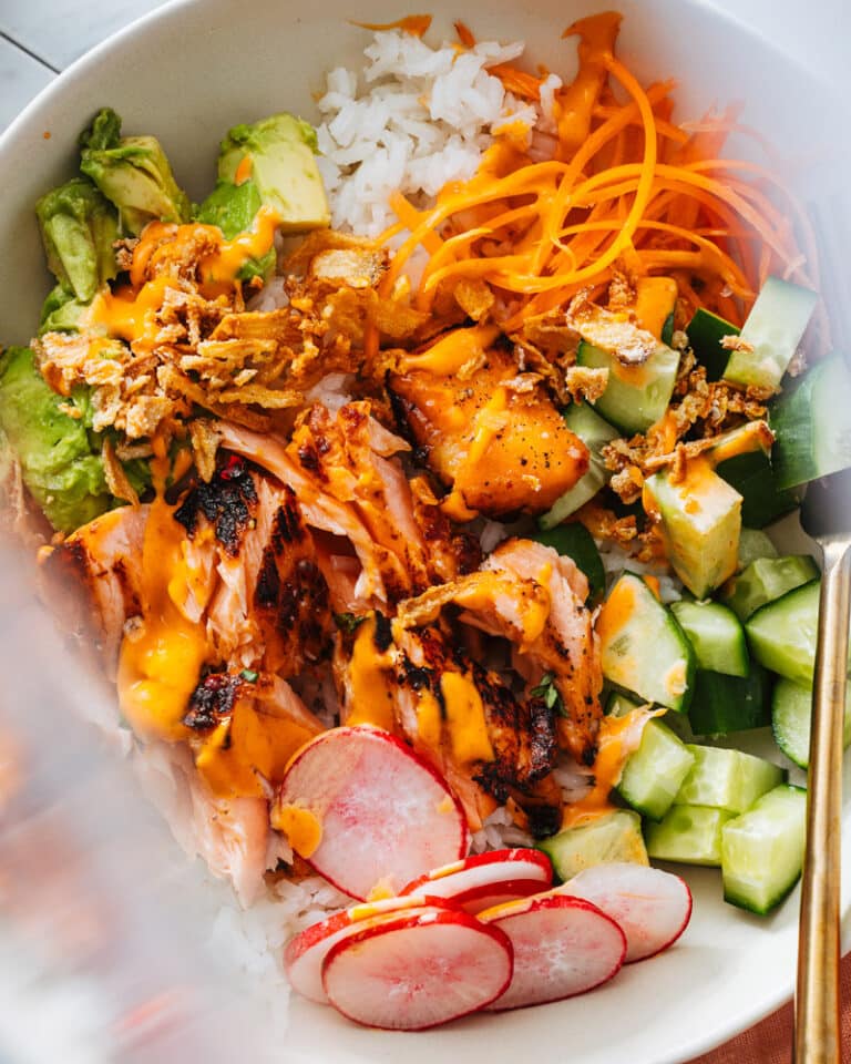 Salmon Rice Crunch Bowl – A Couple Cooks