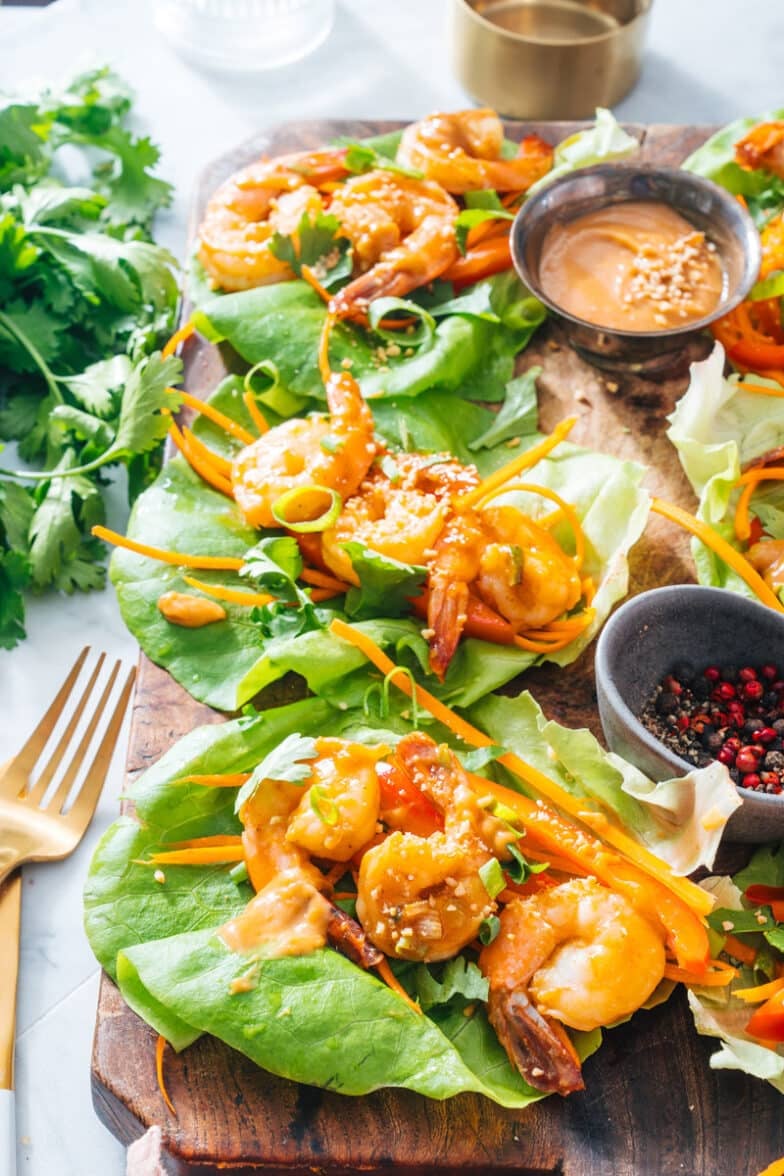 Shrimp Lettuce Wraps – A Couple Cooks