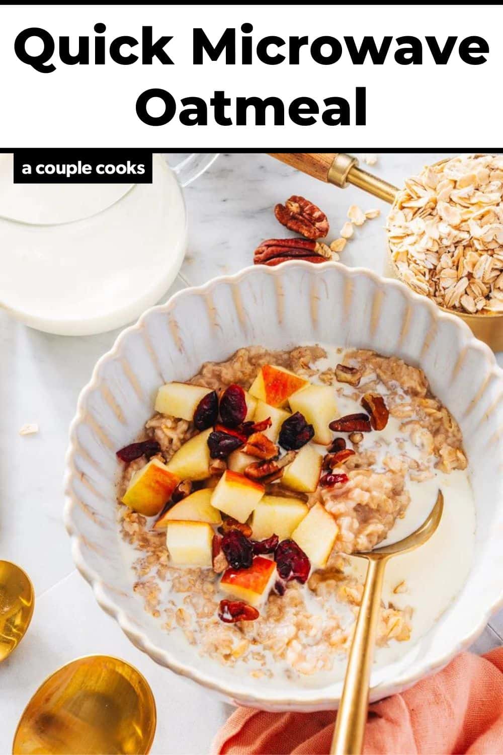 Microwave Oatmeal (2 Minutes!) – A Couple Cooks