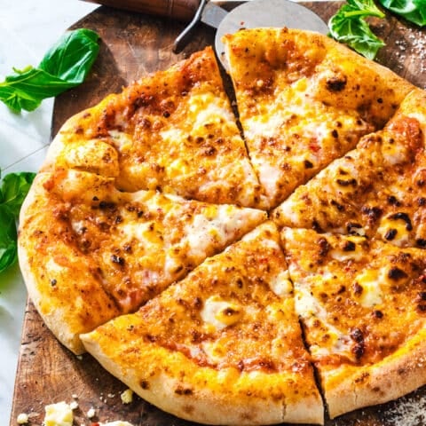 Red Pepper Pizza with Feta – A Couple Cooks