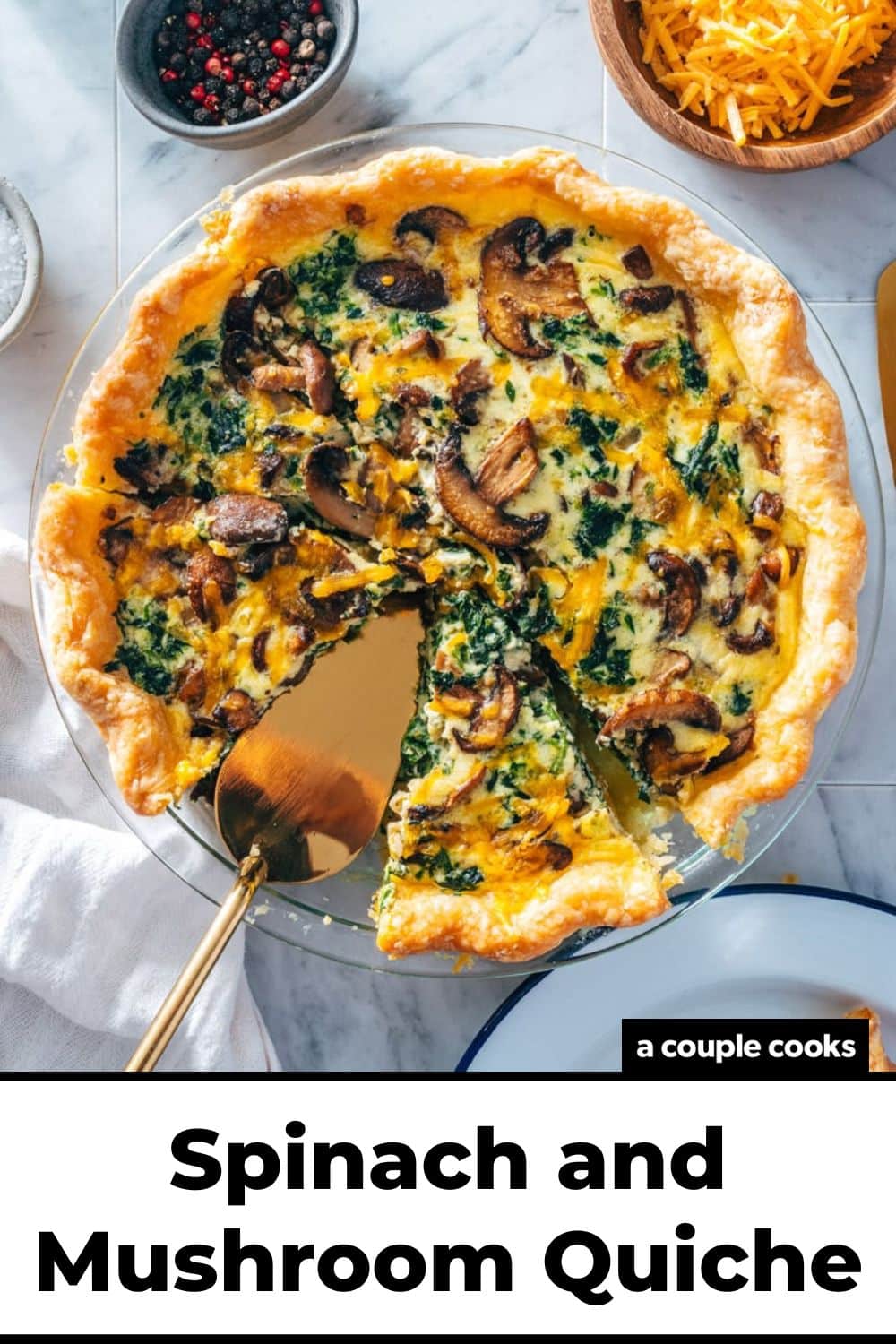 Spinach Mushroom Quiche – A Couple Cooks