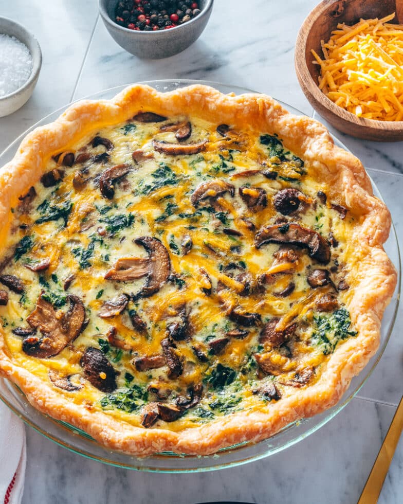 Spinach Mushroom Quiche – A Couple Cooks