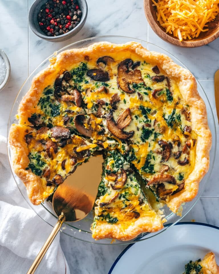 Spinach Mushroom Quiche – A Couple Cooks