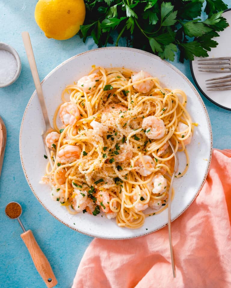 Garlic Shrimp Pasta – A Couple Cooks