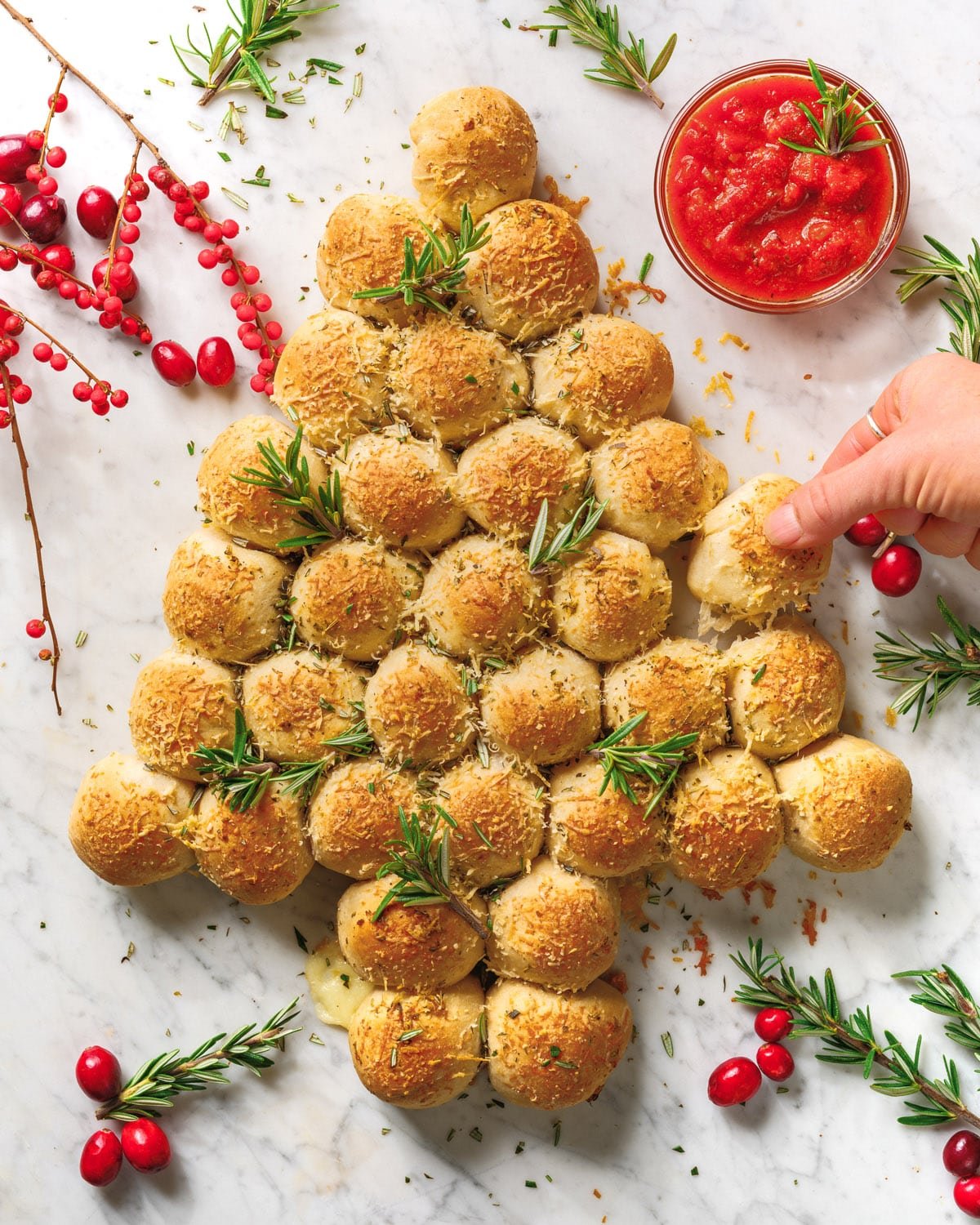 Christmas Tree Pull Apart Bread – A Couple Cooks